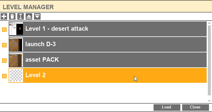 Level manager: creating and loading levels – SHMUP Creator